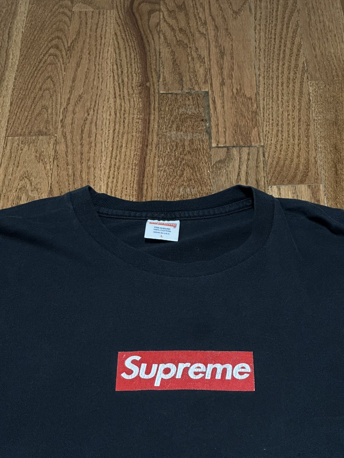 Supreme Supreme 20th Anniversary Box Logo Tee Black on Red | Grailed