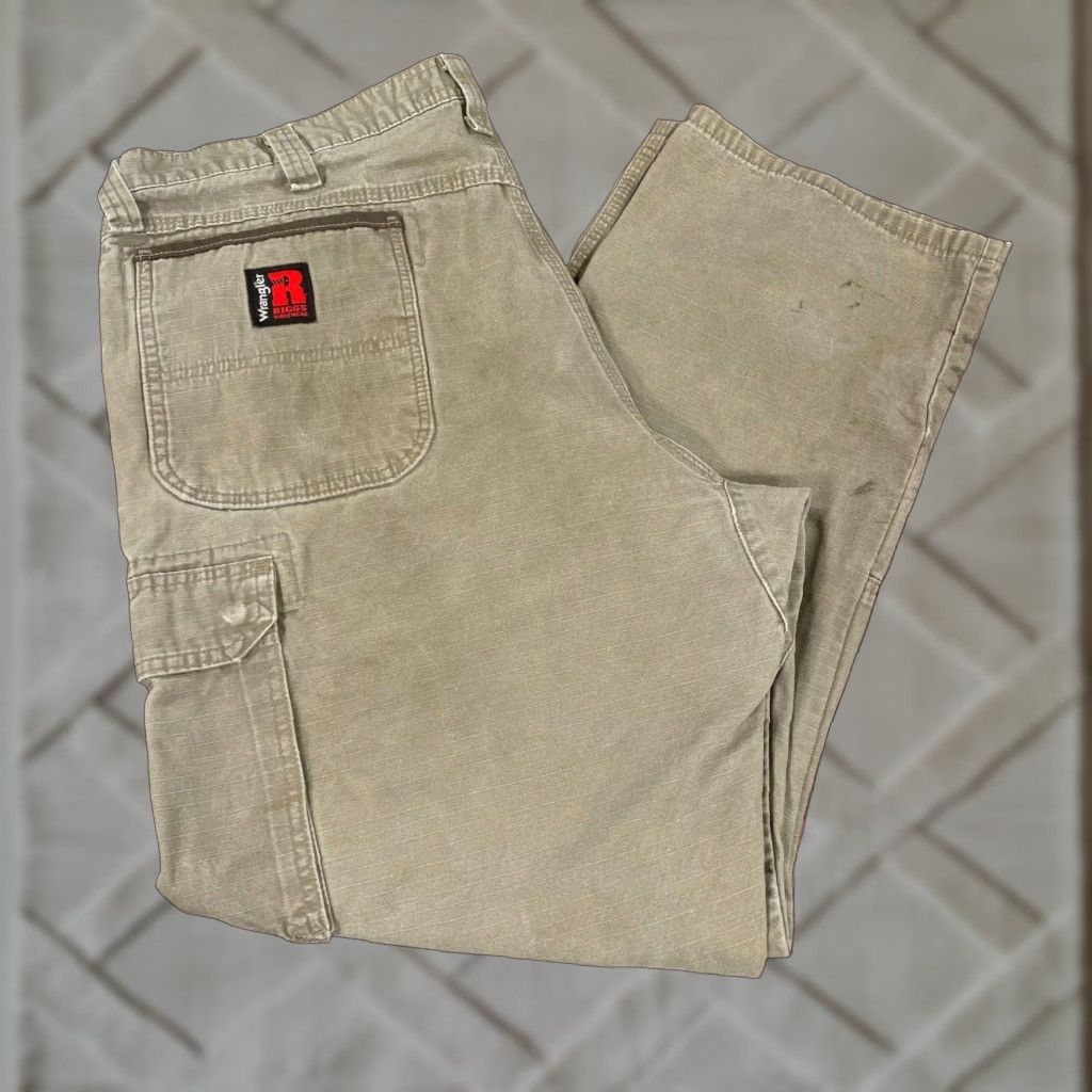 Wrangler Wrangler Mens 39x30 Extra Large XL Tan Distress Carpenter ...