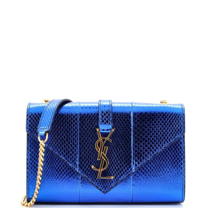 Yves Saint Laurent Classic Monogram Envelope Crossbody Bag Snakeskin ...
