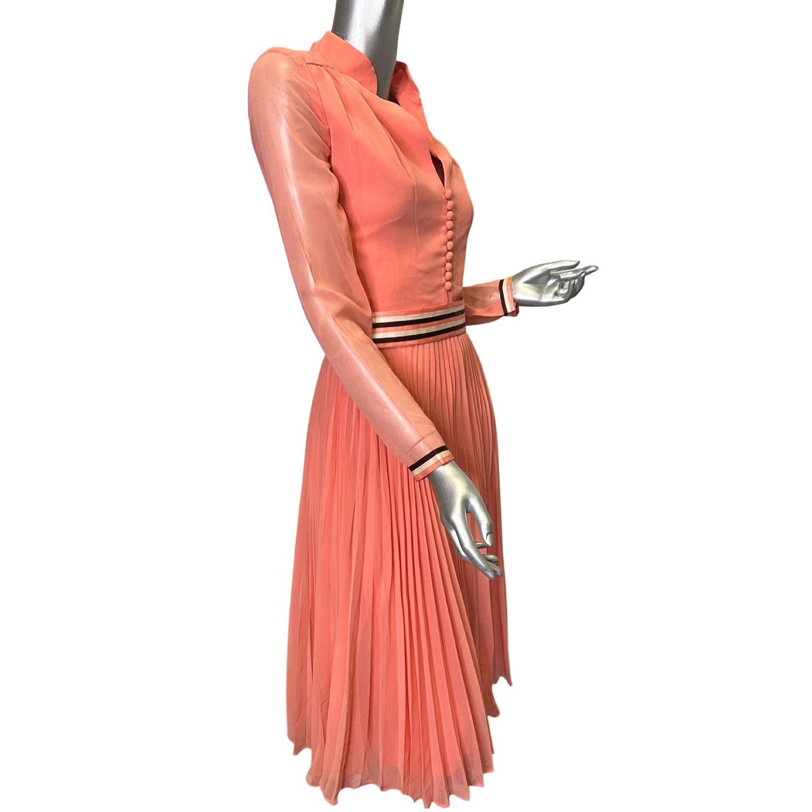 Vintage Vintage 1960s Jean Allen Coral Pleated Mini-Dress Small/Med ...