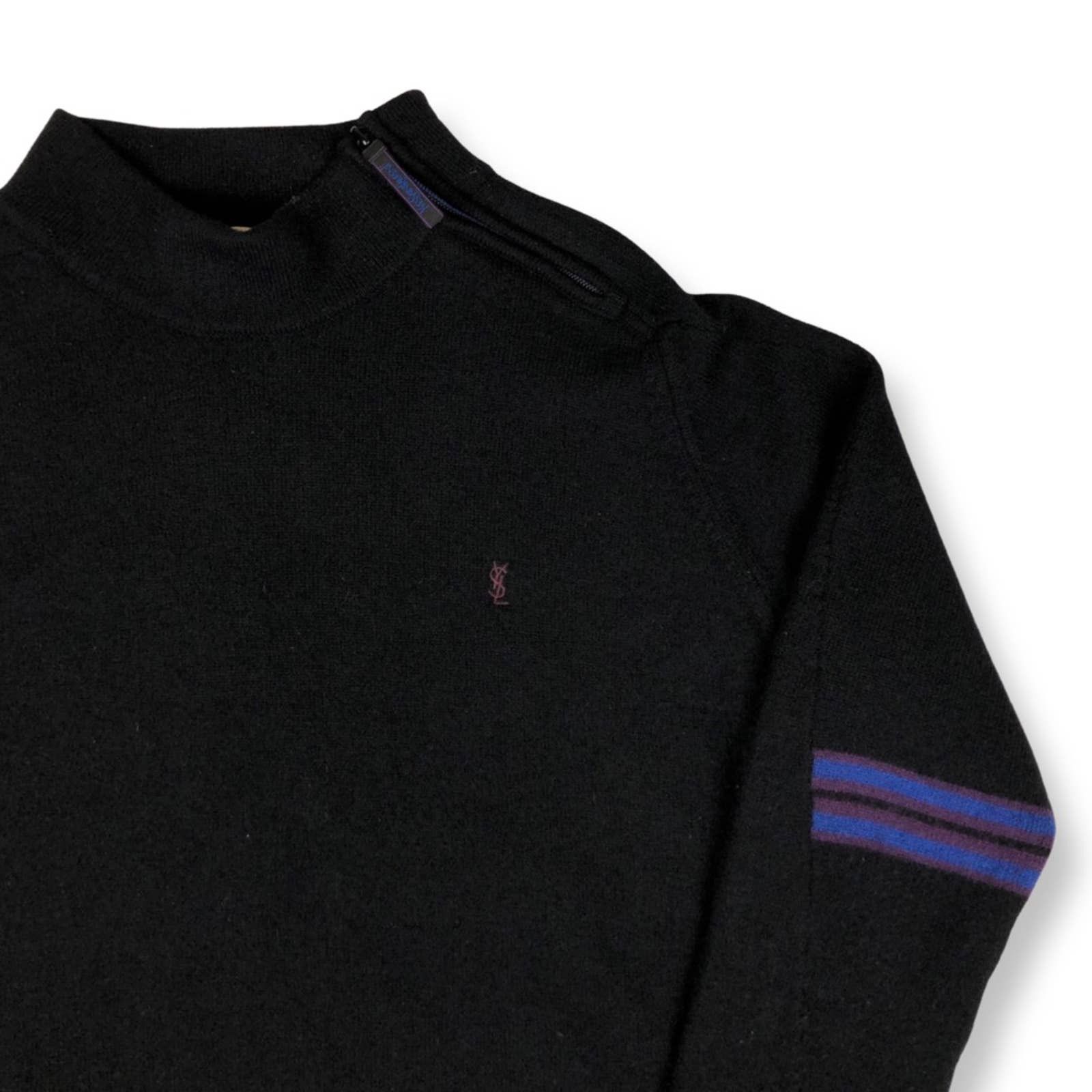 Ysl Pour Homme Yves Saint Laurent YSL Logo Zip Sweater | Grailed