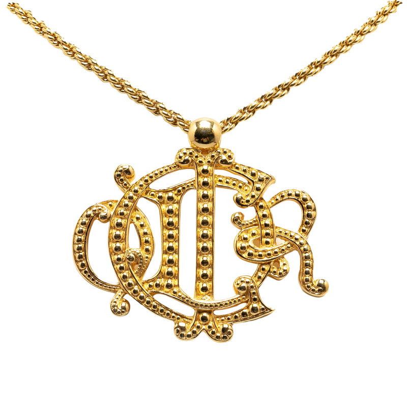 Dior Dior Dior Logo Chain Necklace Gold Plated Metal Necklace | Grailed