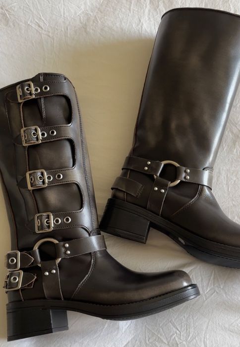 Vintage Moto Boot miu miu dupe | Grailed