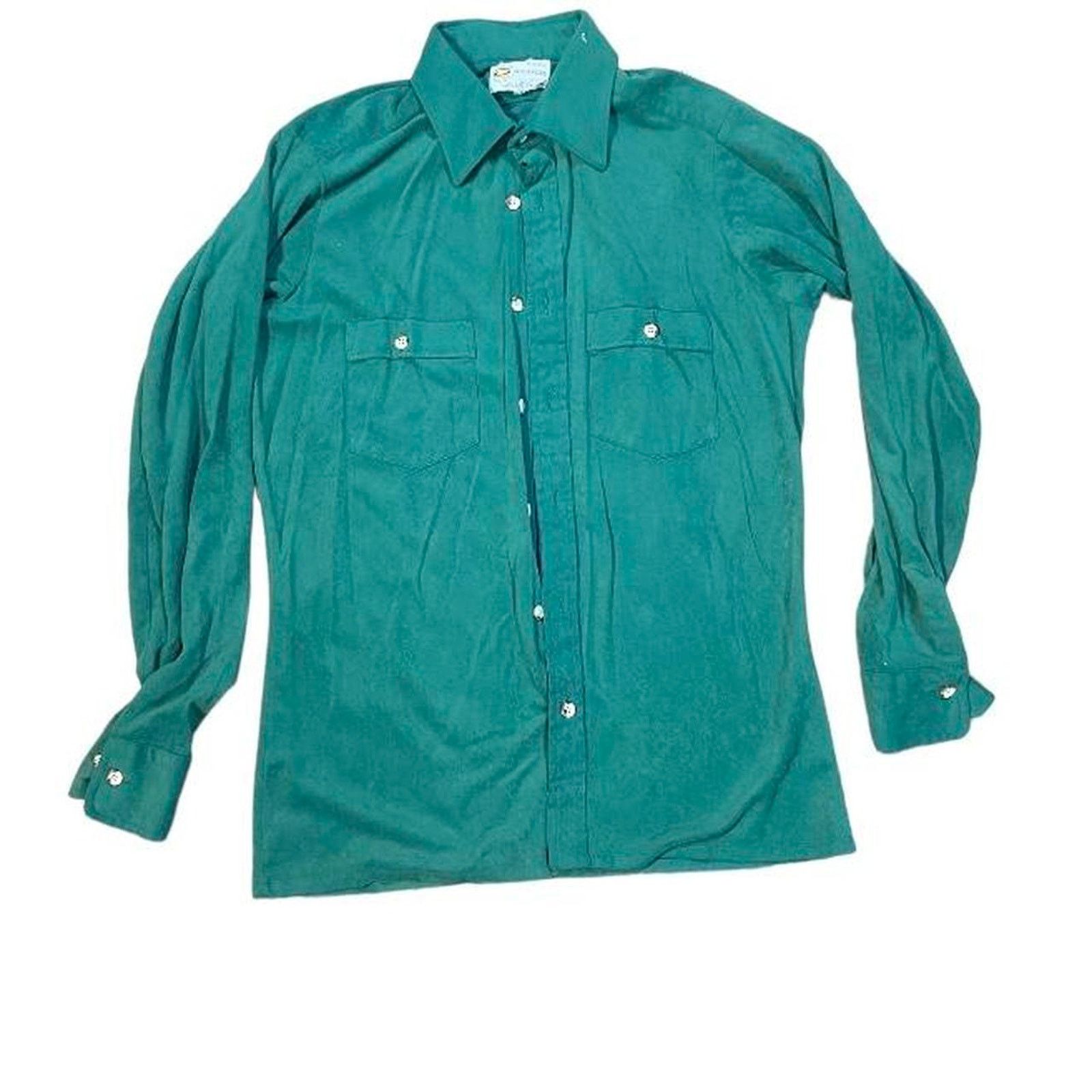 Hanes 70s green button up | Grailed