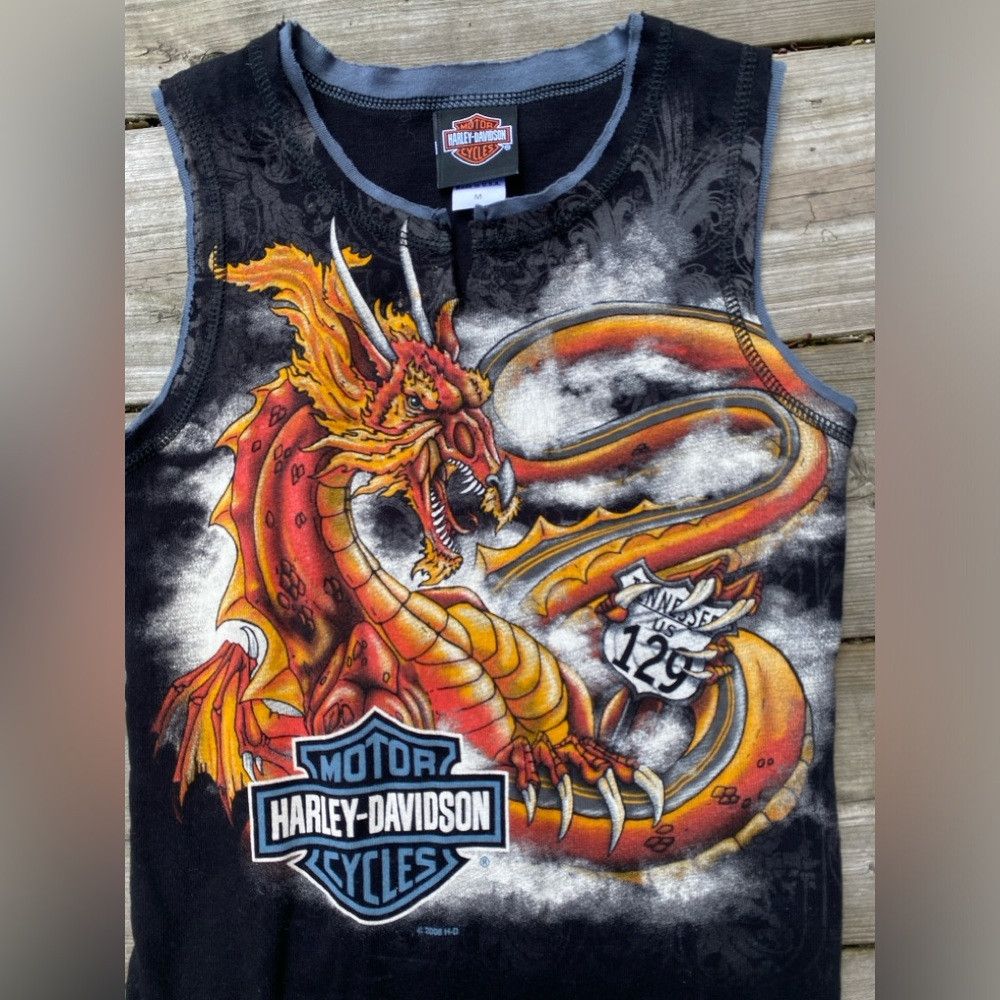 Harley Davidson Rare Harley Davidson Dragon Print Shirt Medium | Grailed