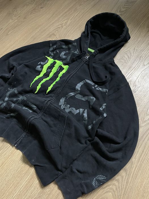 Vintage Vintage Fox racing x Monster energy y2k zip up hoodie | Grailed