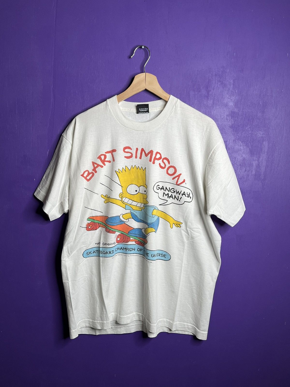 Vintage Vintage 90s Bart Simpson Gangway man! T-shirt | Grailed