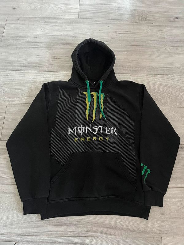 Dc black hoodie dc x monster energy big logo | Grailed