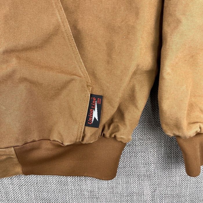 Vintage 90s Union Line Hooded Quilt Line Zip Work Jacket Duck Canvas ...