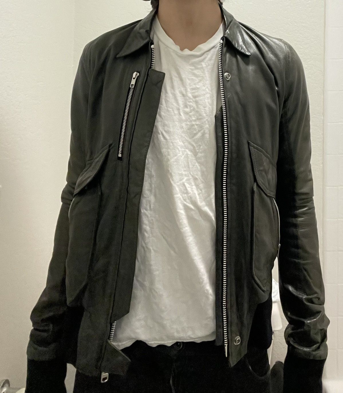 Ekam Ekam Leather Flight Jacket | Grailed