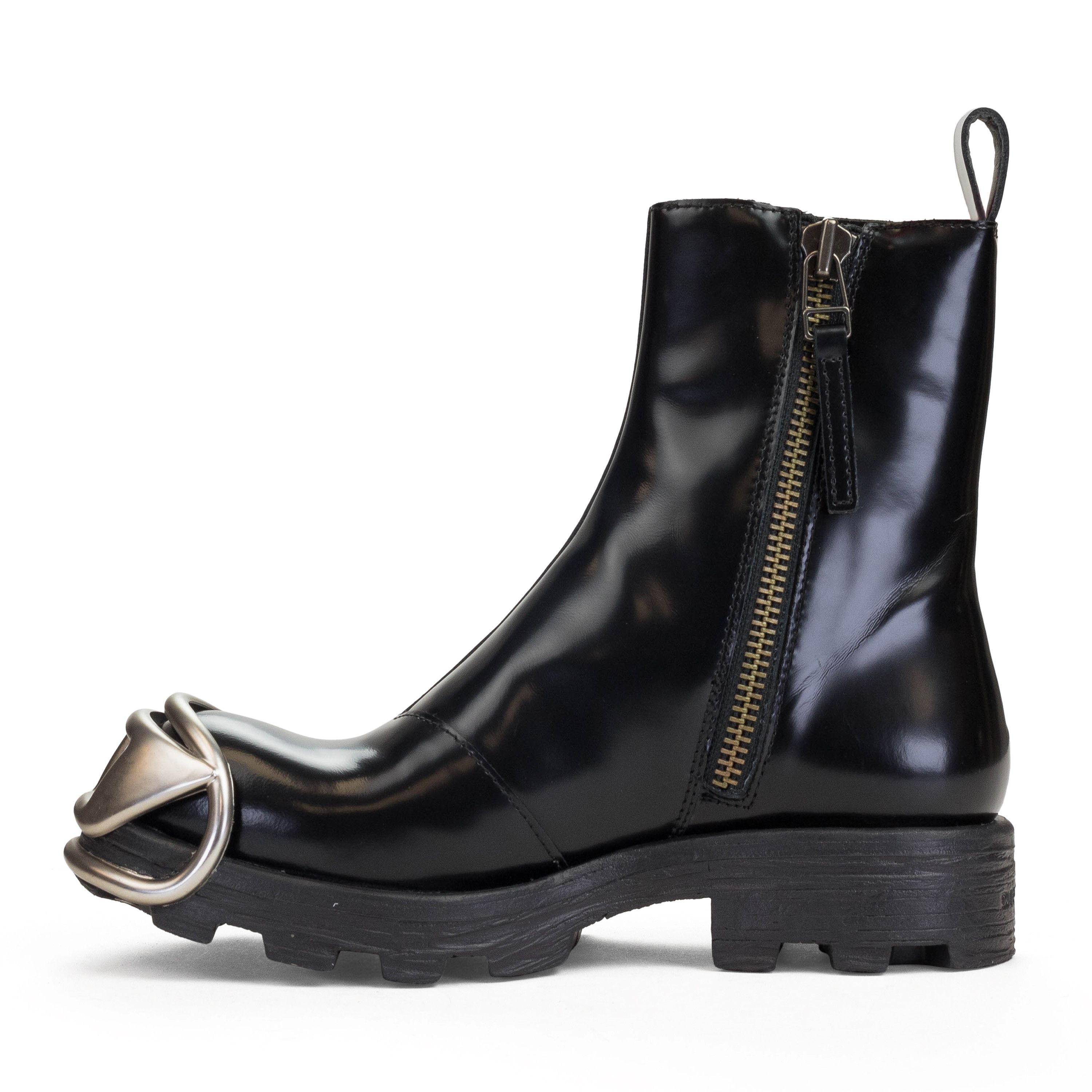 Diesel D-HAMMER LEATHER ZIPPER BOOT WITH BUCKLE LOGO SIZE 44 | Grailed