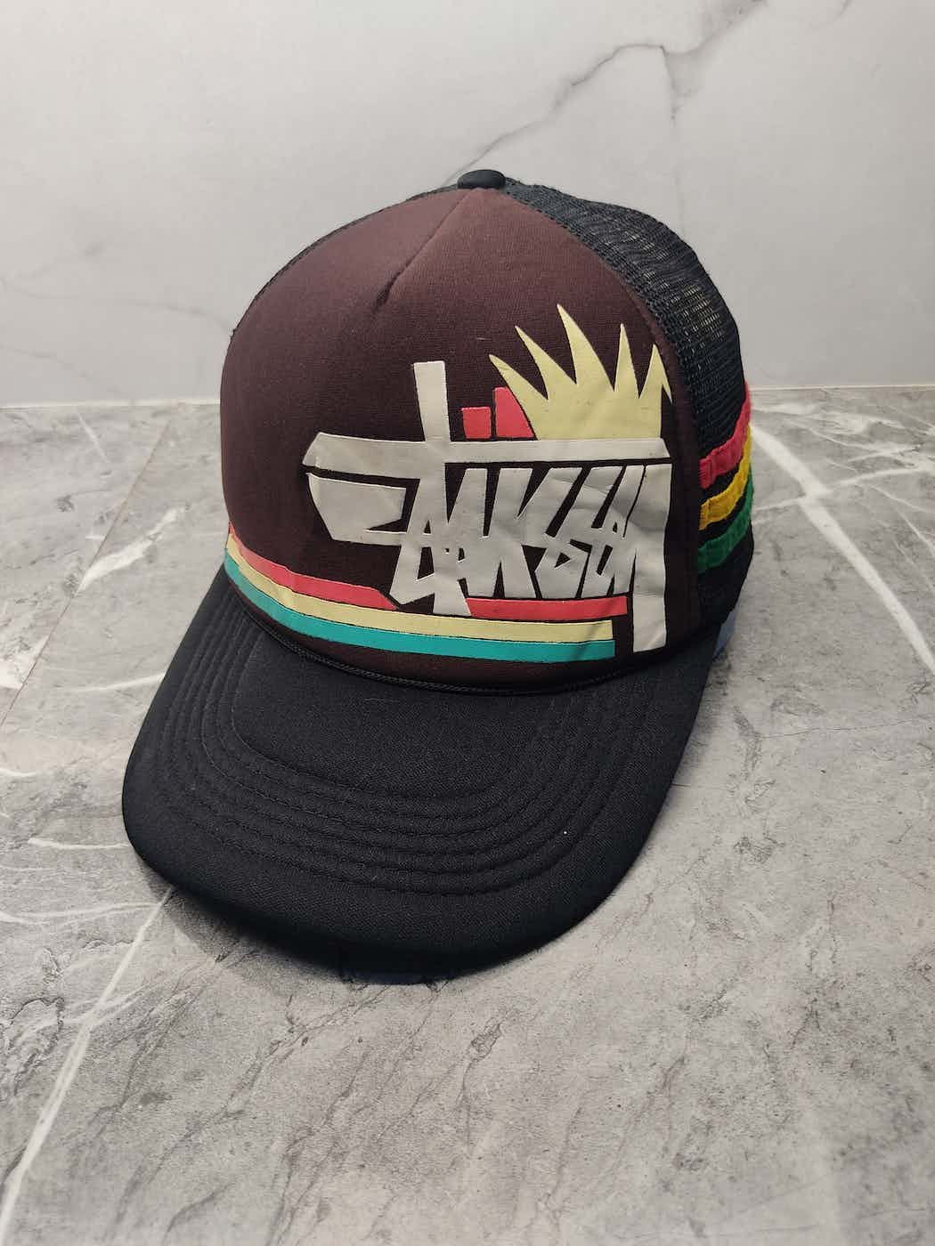 Streetwear × Stussy Vintage Stussy Rasta Style Trucker Hat | Grailed