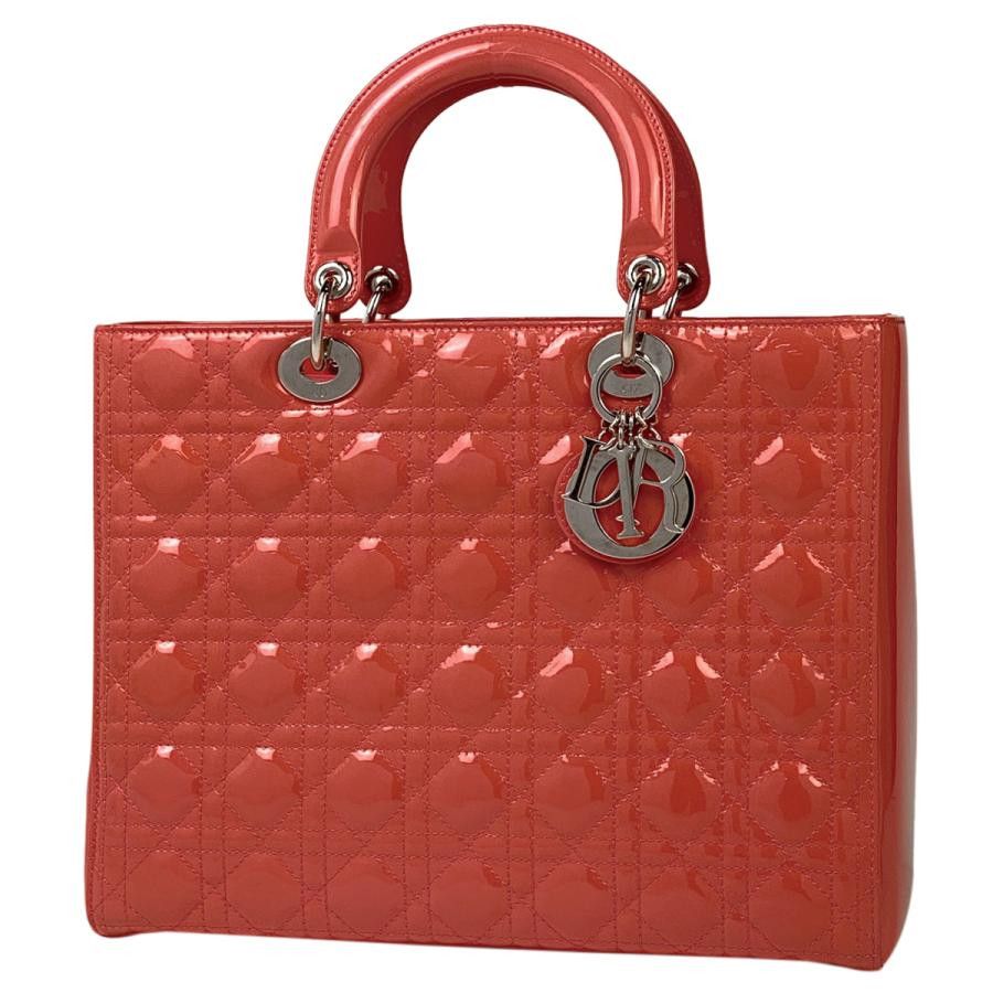 Dior Dior 2 Way Shoulder Bag Enamel Cannage Handbag Patent Leather ...