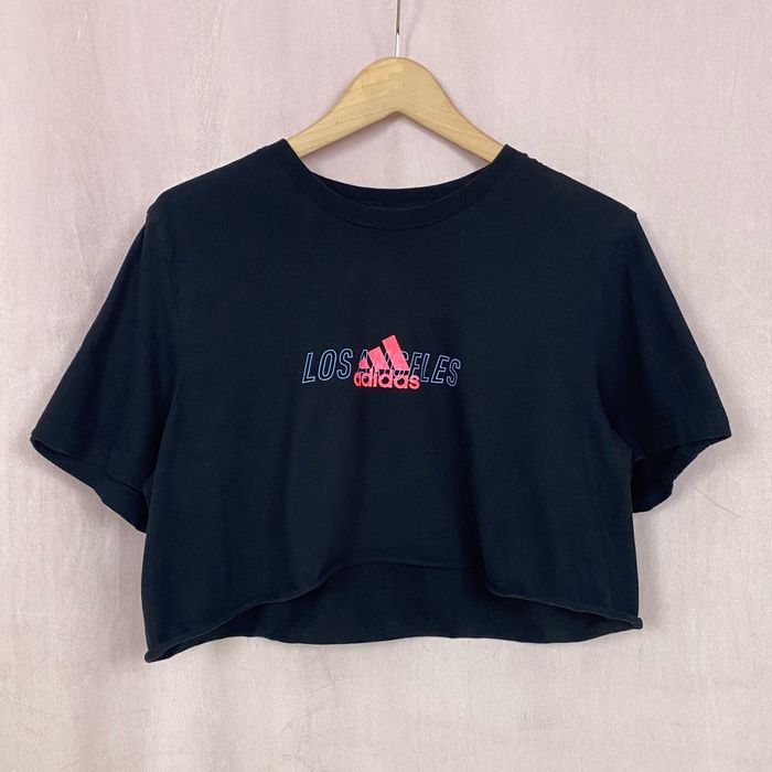 Adidas Reworked Adidas Los Angeles Graphic Crop Tee, Size Large | Grailed