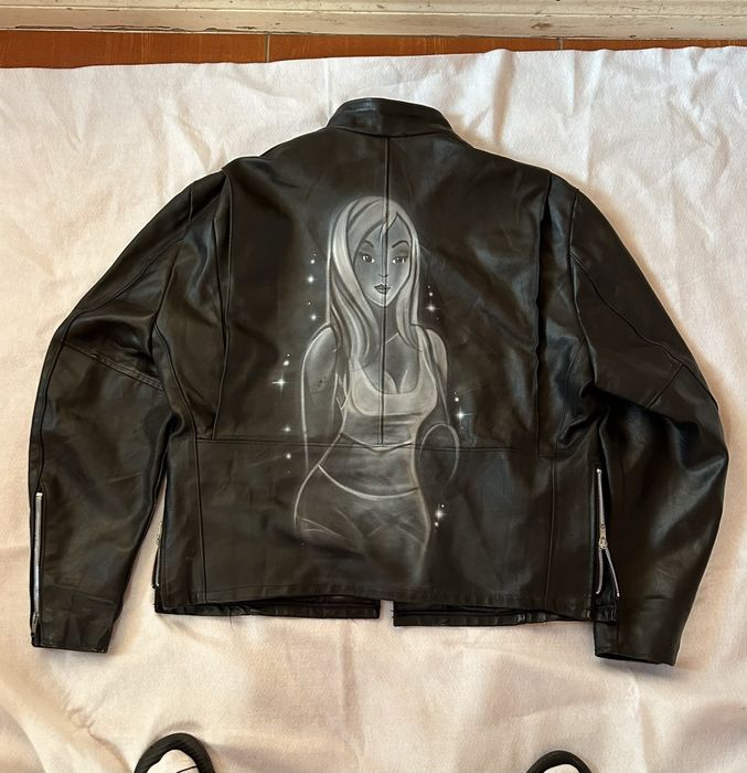 Vintage PIN UP AIRBRUSH LEATHER JACKET | Grailed