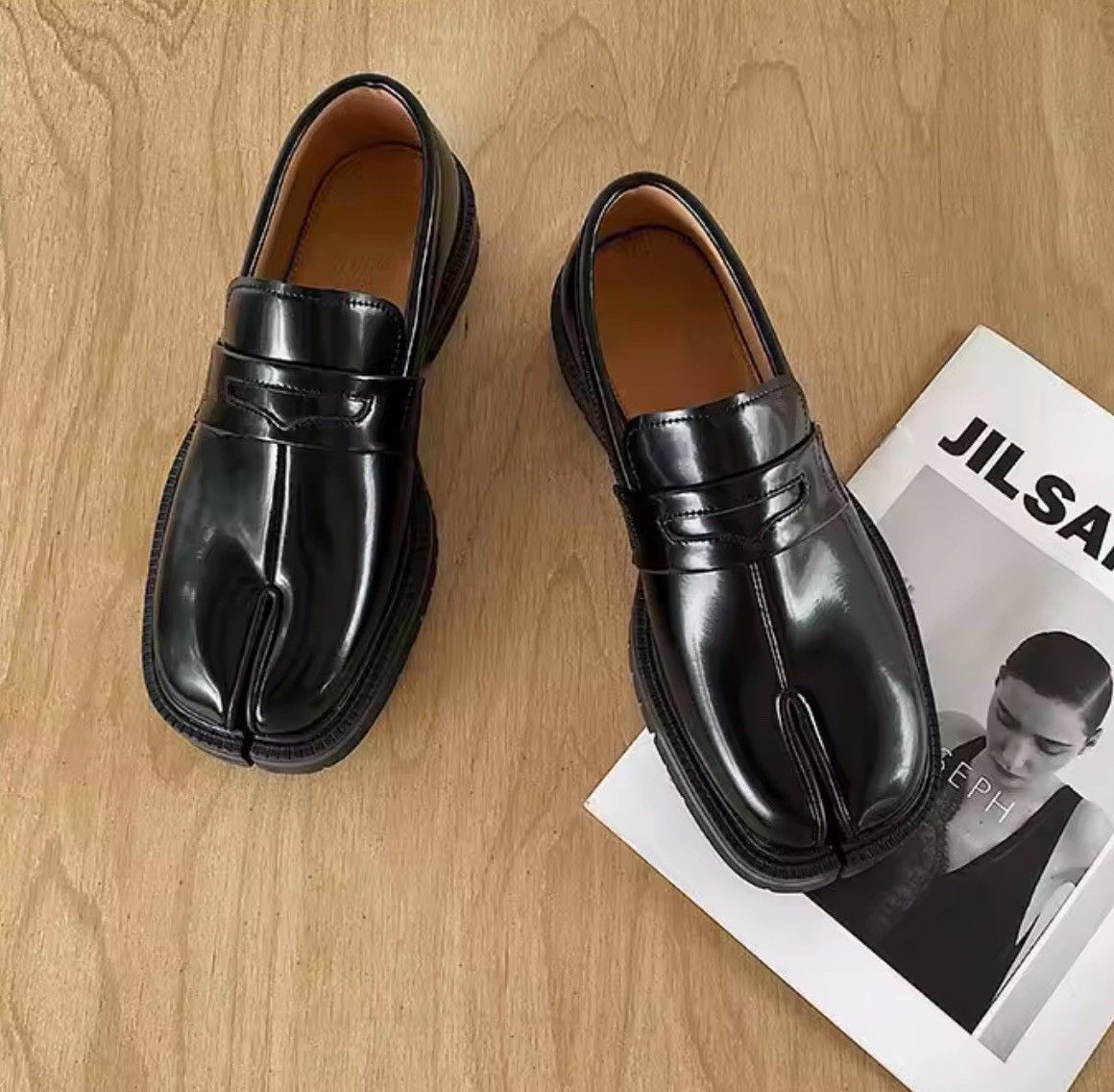 Designer Streetwear Design Loafers Tabi Black Shoes | Grailed