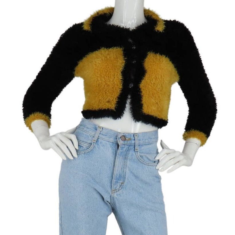 Vintage Vintage Bumble Bee Fuzzy Furry Shag Shaggy Sweater Jacket | Grailed