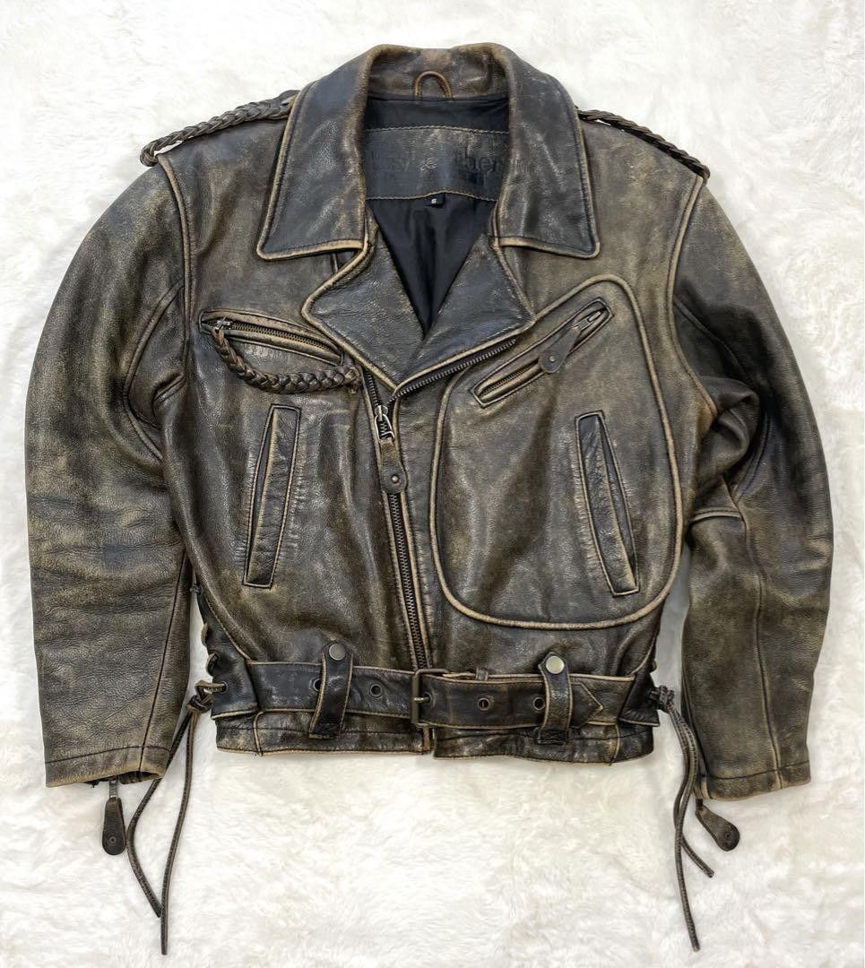 Kadoya KADOYA Leather Riders Jacket Black Aging Vintage | Grailed