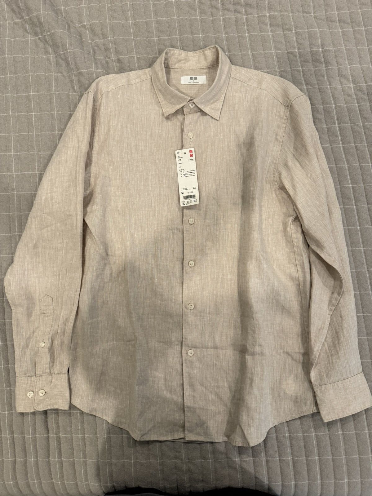 Uniqlo Beige Linen Shirt NWT | Grailed