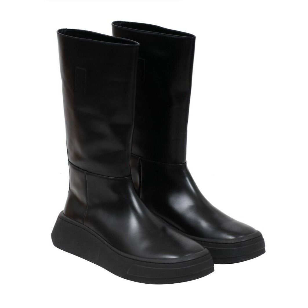 Prada Black Leather Chunky Platform Boots - 01867 | Grailed