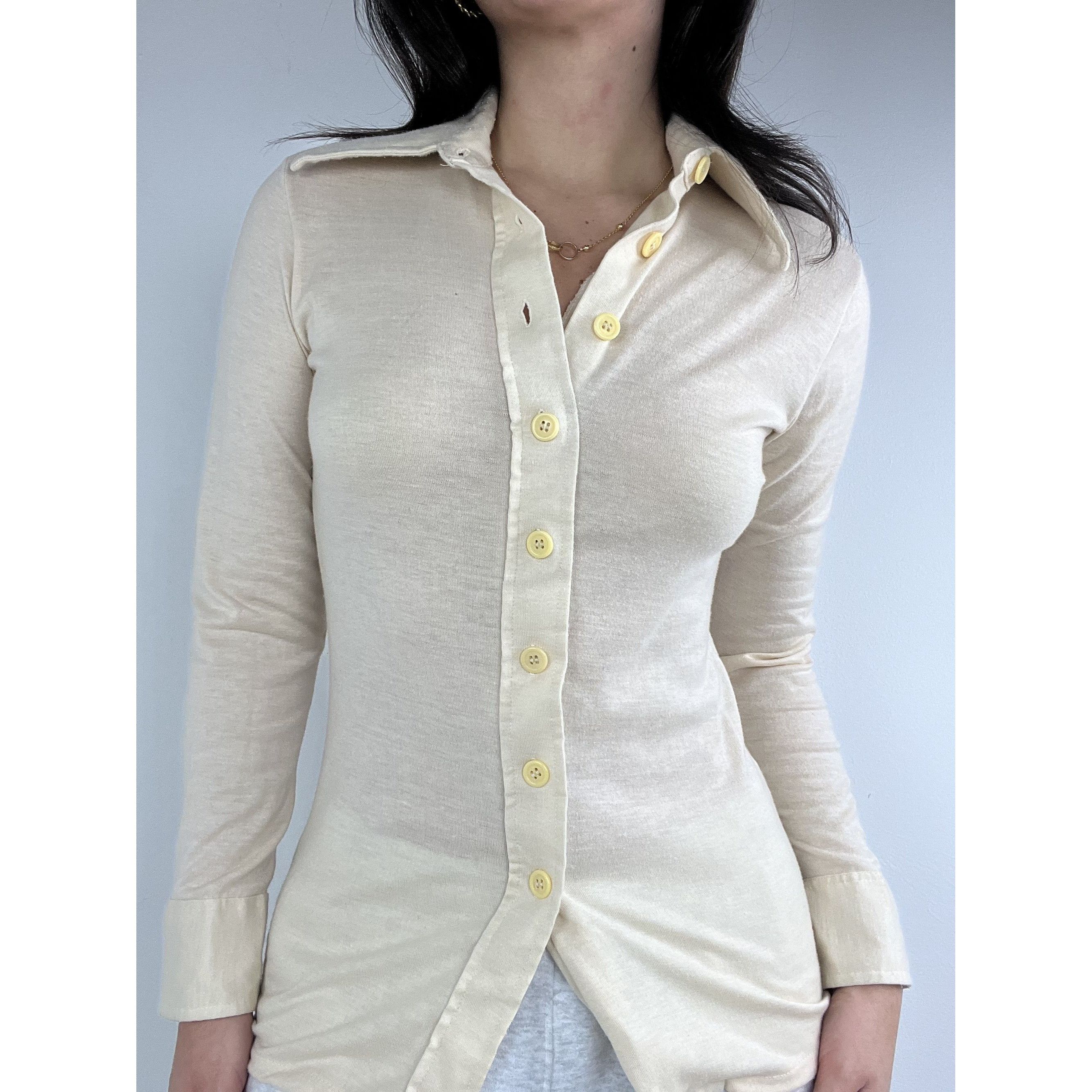 Other Vintage 70s Cream Double Decker Button Up | Grailed