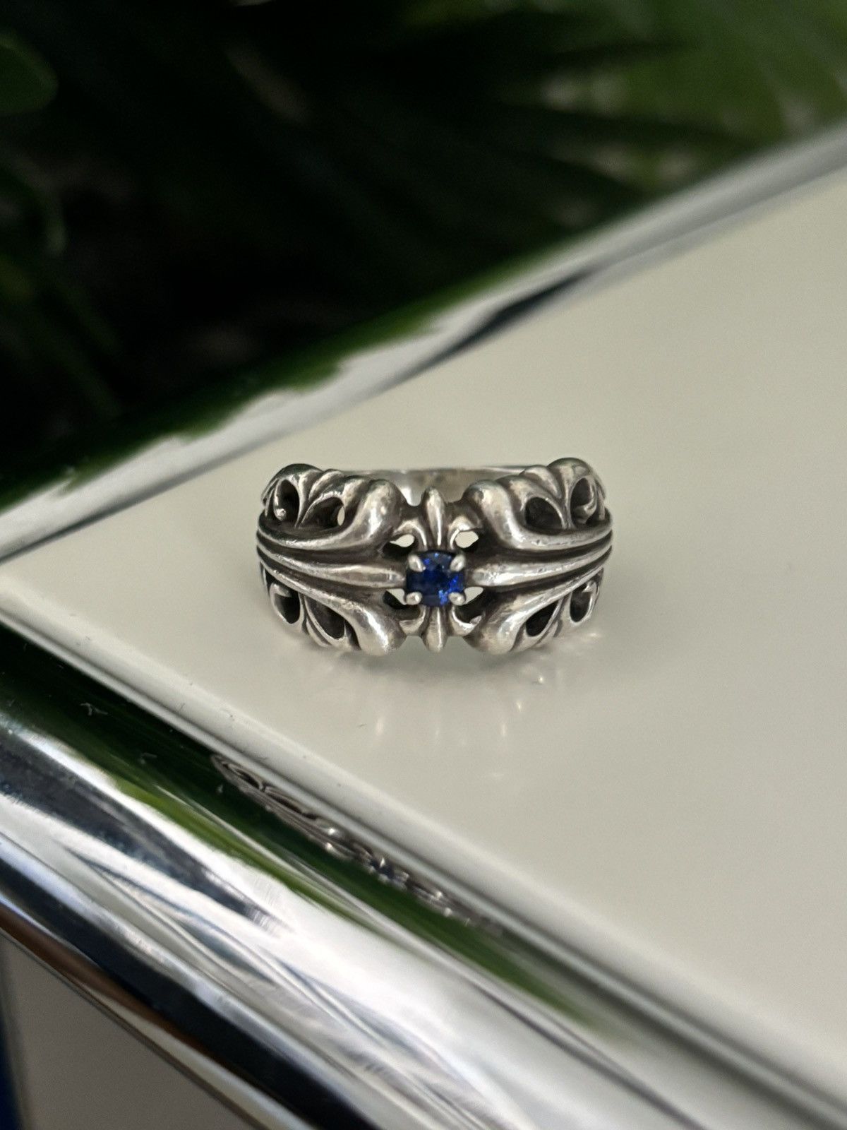 Chrome Hearts BLUE SAPPHIRE K&T RING | Grailed