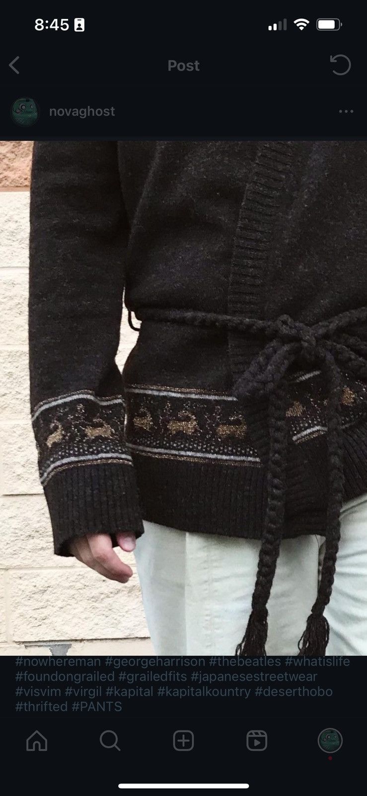 Number (N)ine AW02 “Nowhere Man” Belted George Cardigan w/ Matching ...