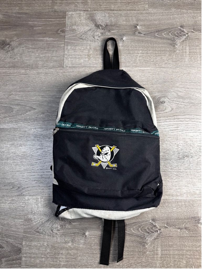 NHL Vintage Mighty Ducks Backpack Black White | Grailed