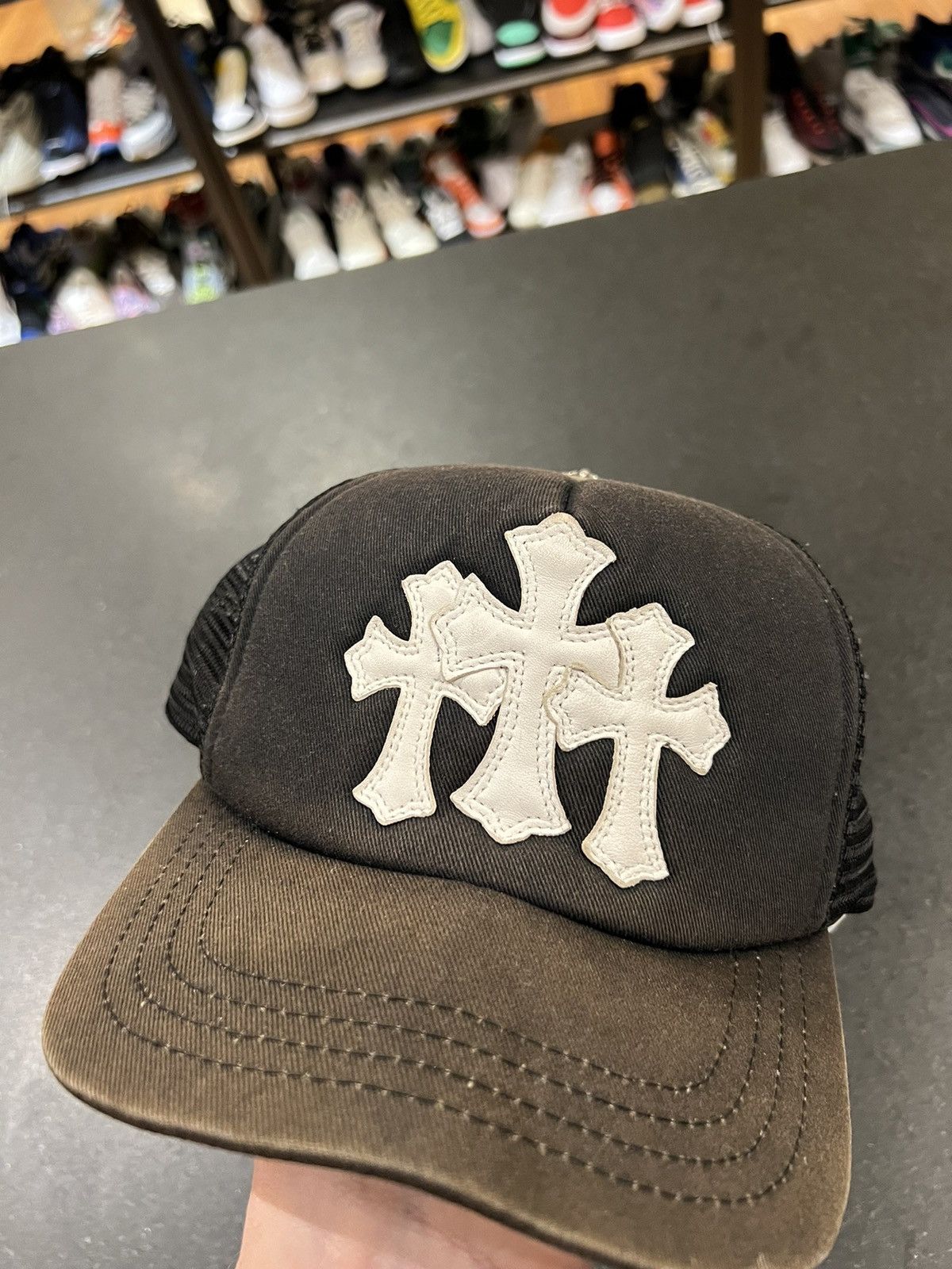 Chrome Hearts Chrome Hearts Triple Cross Patch Trucker Hat Black | Grailed