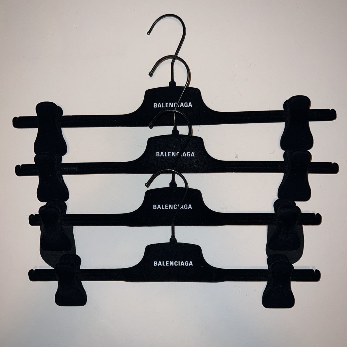Balenciaga Balenciaga Logo Velour Hangers 4 Pieces | Grailed