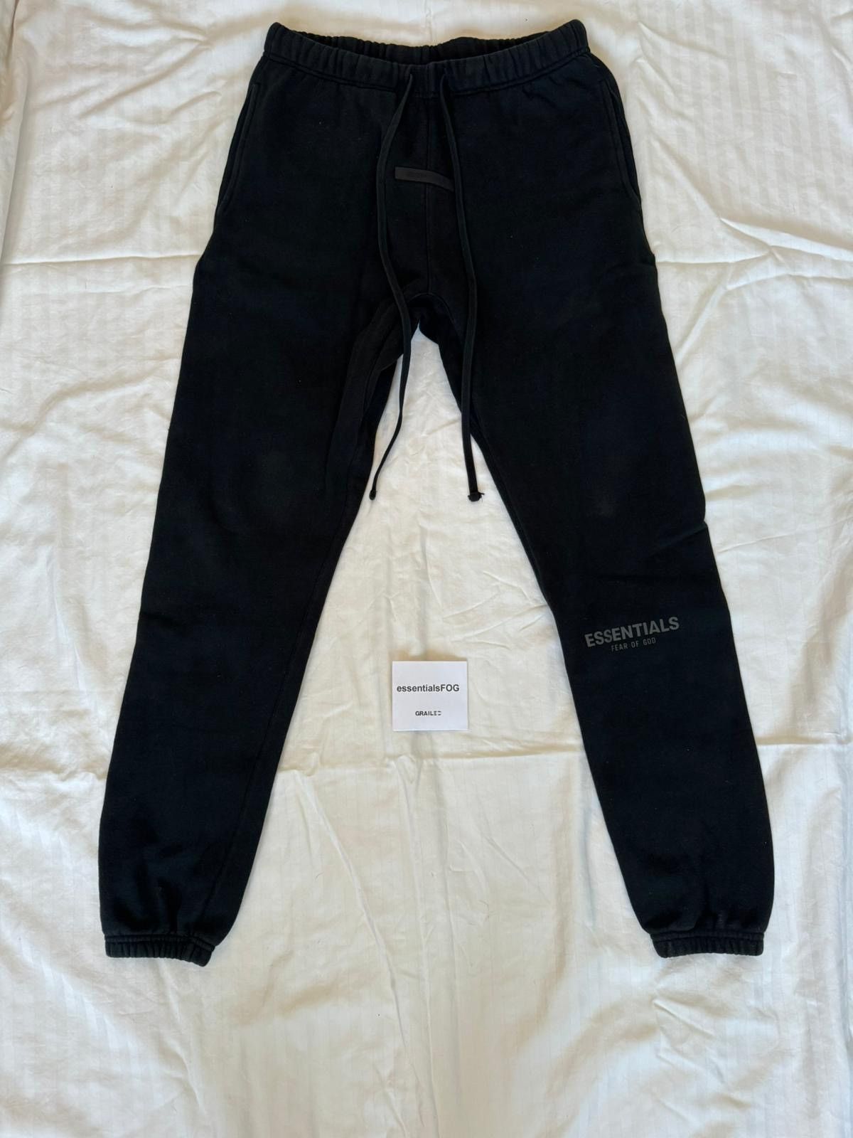 Essentials × Fear of God FEAR OF GOD ESSENTIALS Black Sweatpants small ...