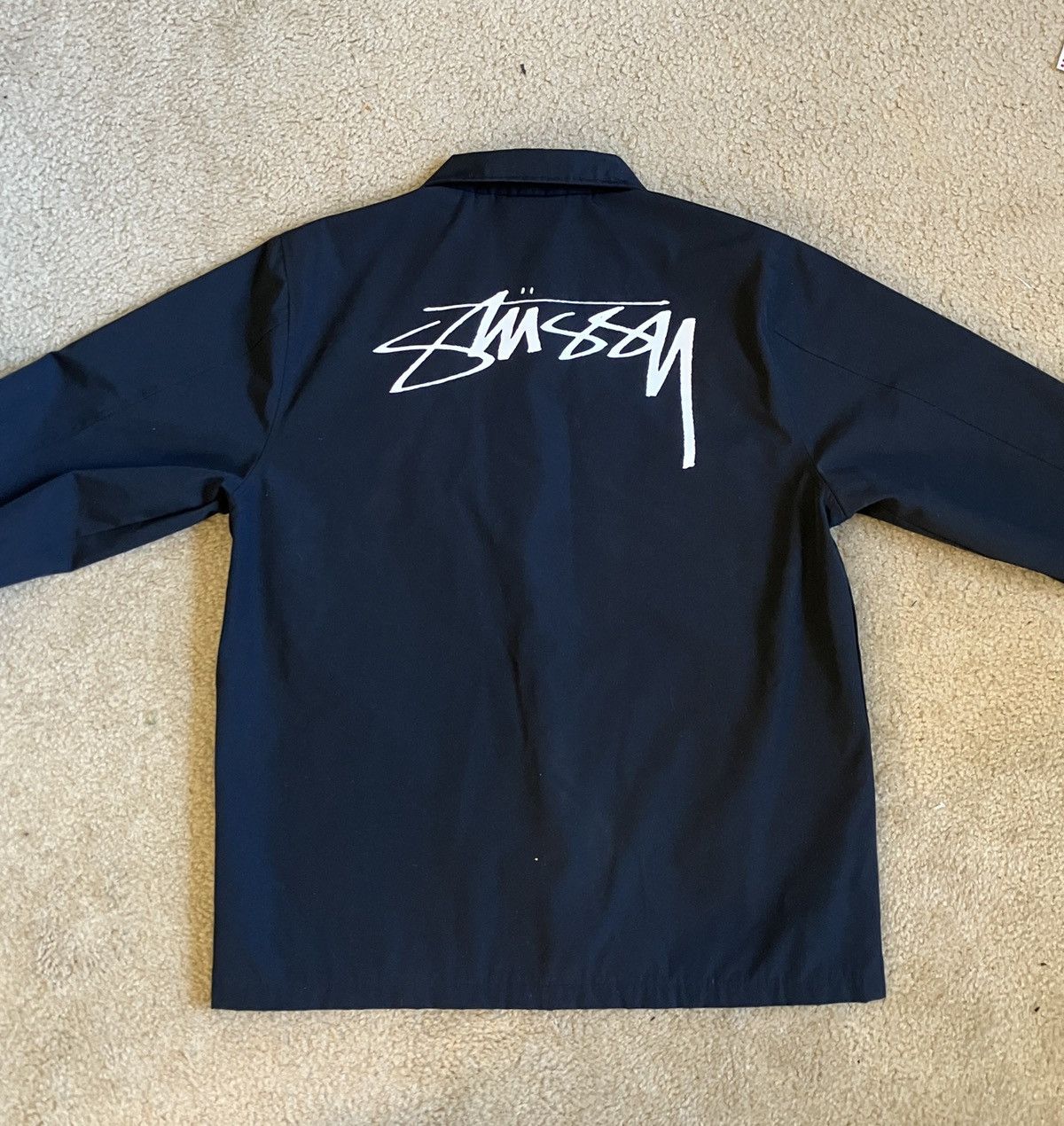 Stussy Stussy Logo Black Coach Windbreaker Jacket | Grailed