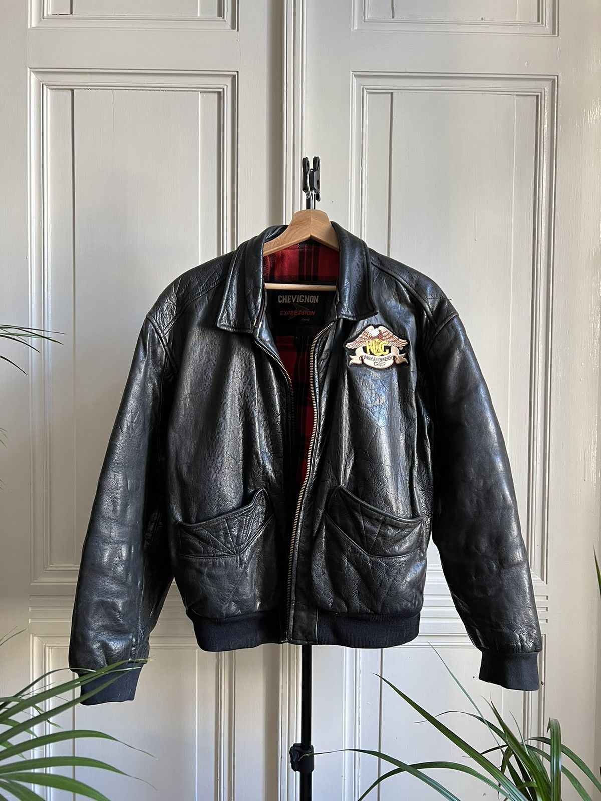 Chevignon × Genuine Leather × Harley Davidson Chevignon Expression Paris Leather Bomber Jacket ...