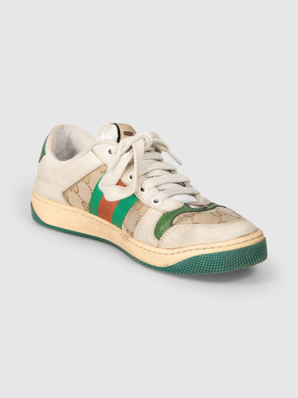 Gucci Leather GG Screener Distressed Trainers | Grailed
