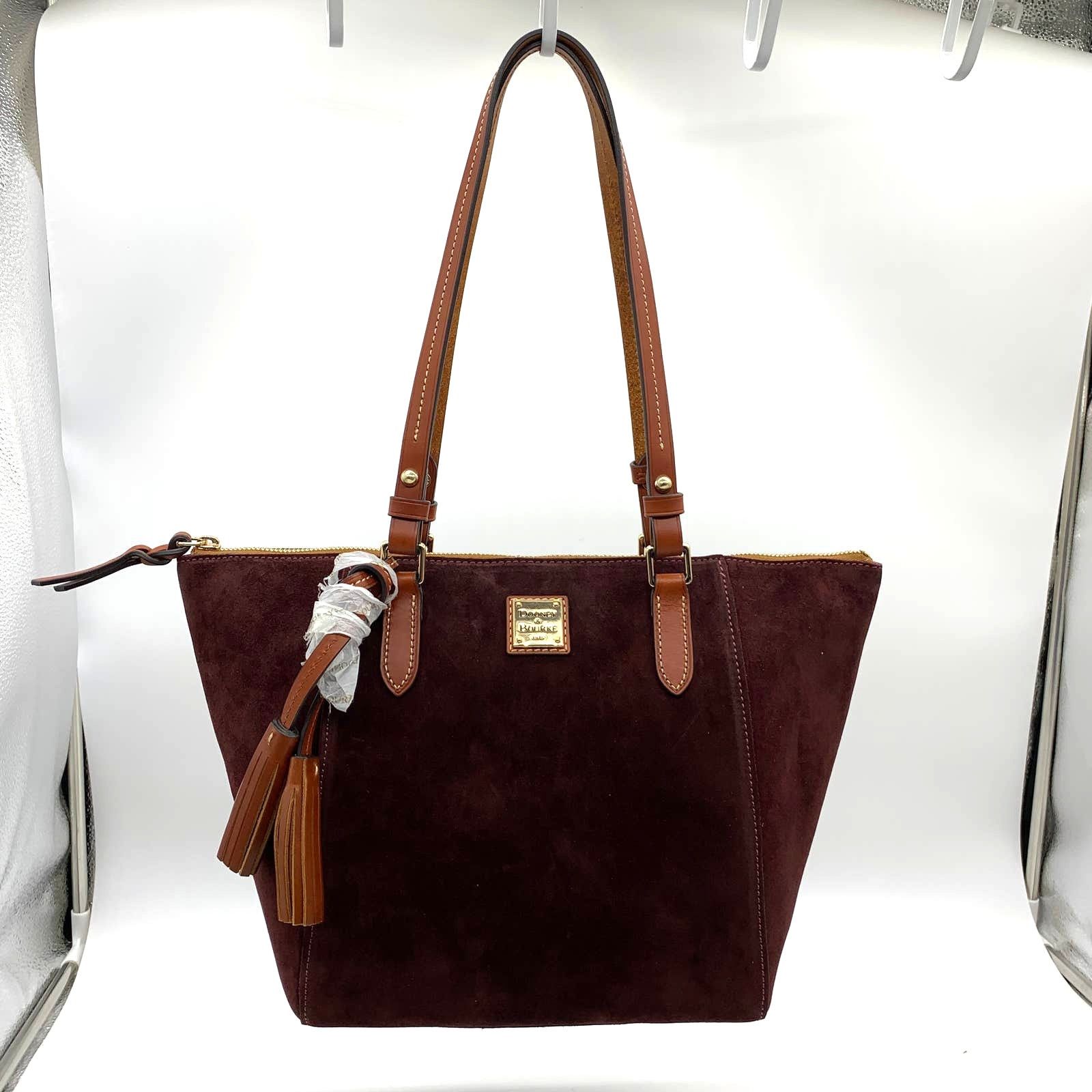 Dooney & Bourke Dooney & Bourke Suede Maxine Tote Red Wine Handbags ...