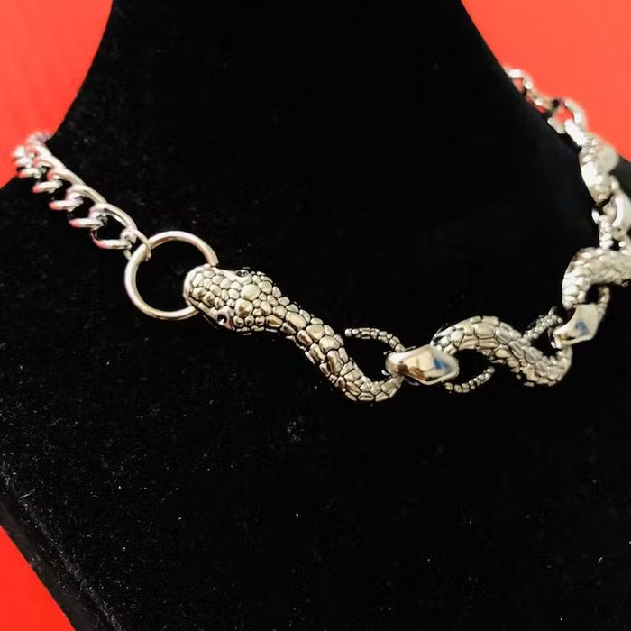 Handmade Serpentine Snake Cobra Anaconda Phyton Chain Cuban Necklace ...