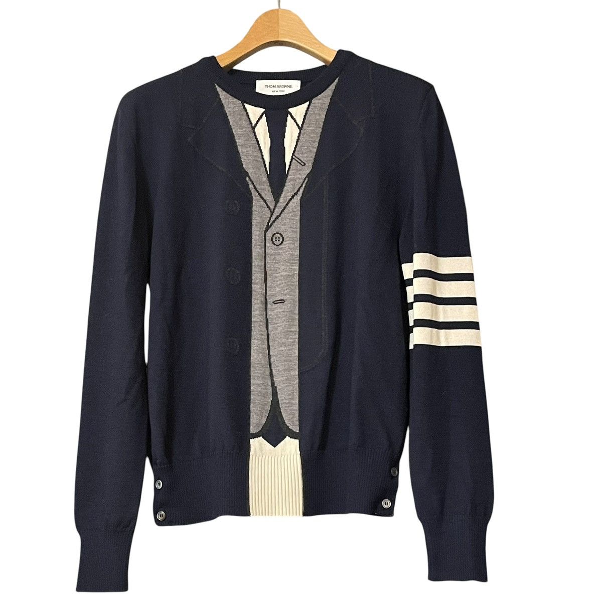 Thom Browne Thom Browne Trompe L'oeil TB Suit Detail Sweater Jumper 4bar | Grailed