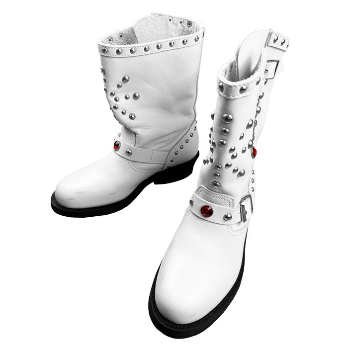 Junya Watanabe AD2002 Embellished Gemstone Engineer Boots | Grailed