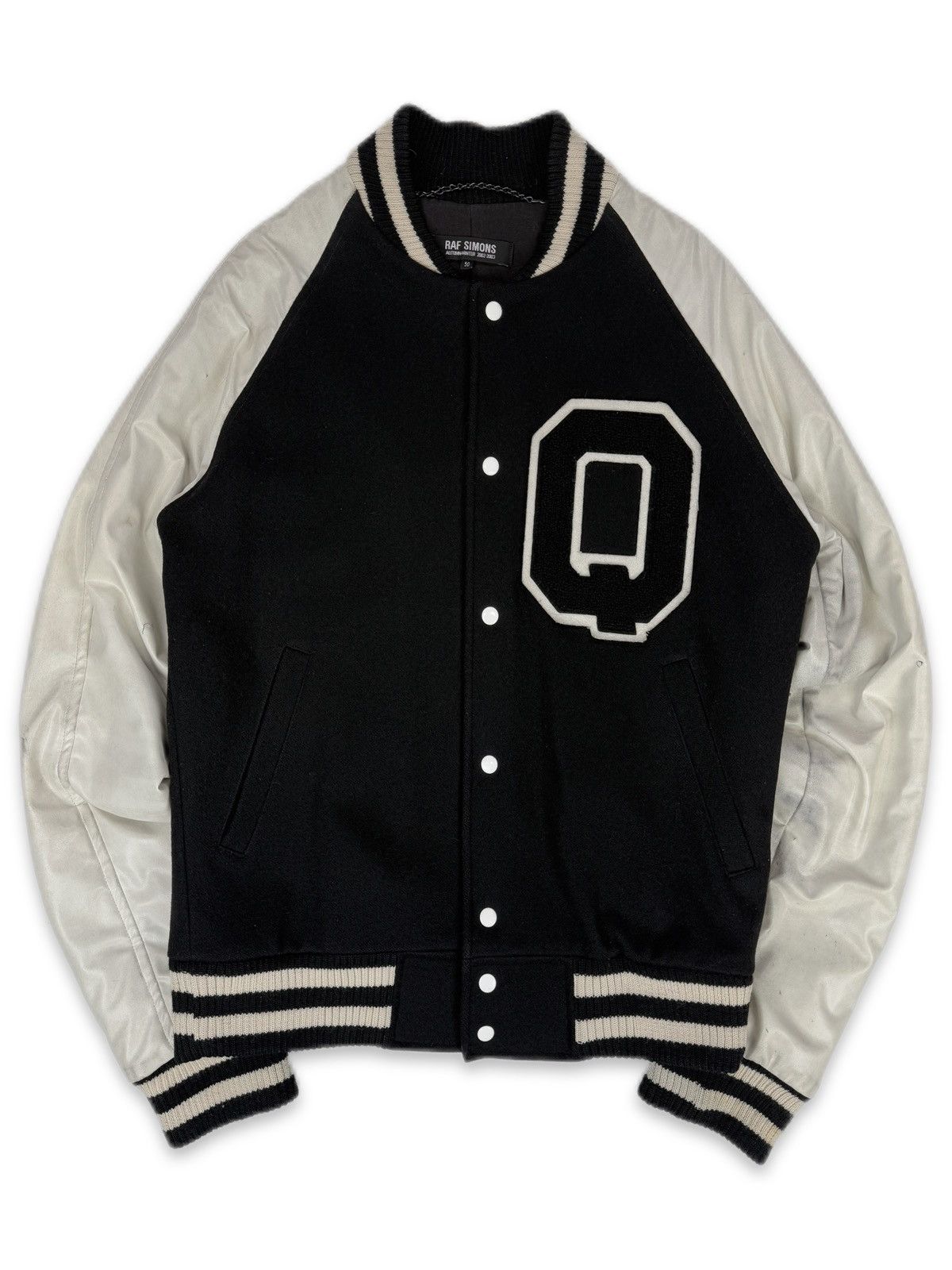 Raf Simons AW02 Raf Simons ‘Virginia Creeper’ Q Leather Varsity Jacket ...