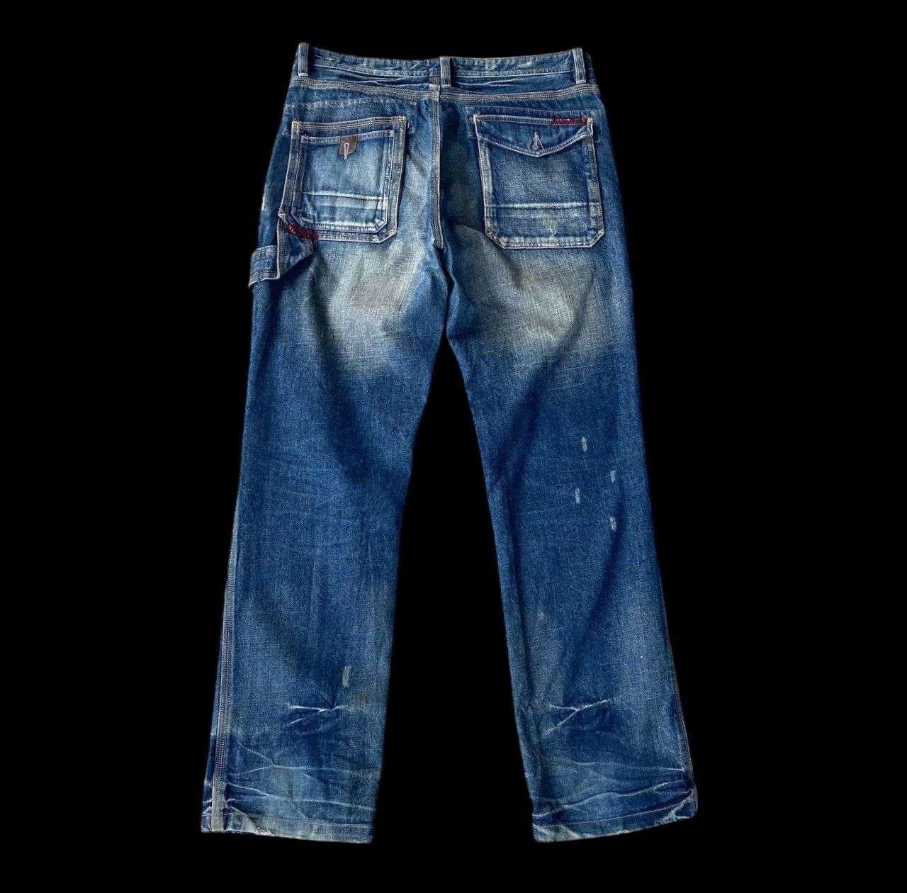 Distressed Denim × Japanese Brand W36X33 VTG BACK NUMBER DISTRESSED ...