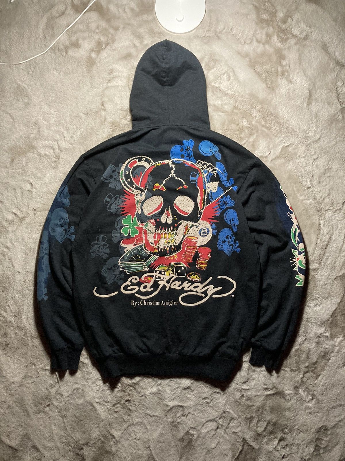 Christian Audigier × Ed Hardy × Vintage ⛩️Ed Hardy skull skeleton over ...