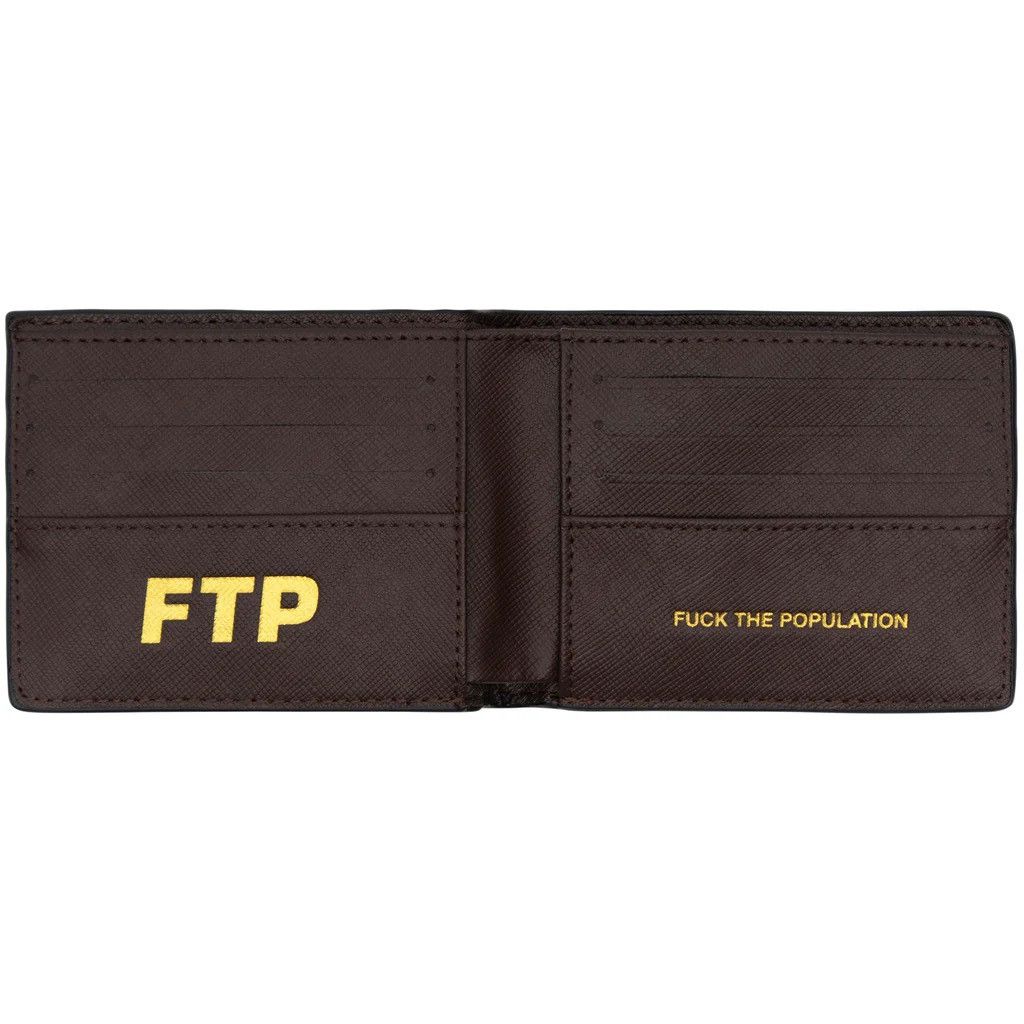 Fuck The Population FTP LOGO REPETE WALLET (BROWN) *IN HAND* | Grailed