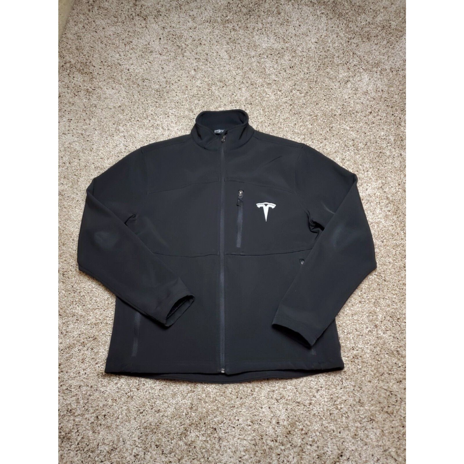 Vintage Tesla Soft Shell Jacket Small Mens Black Full Zip Fleece Lined ...