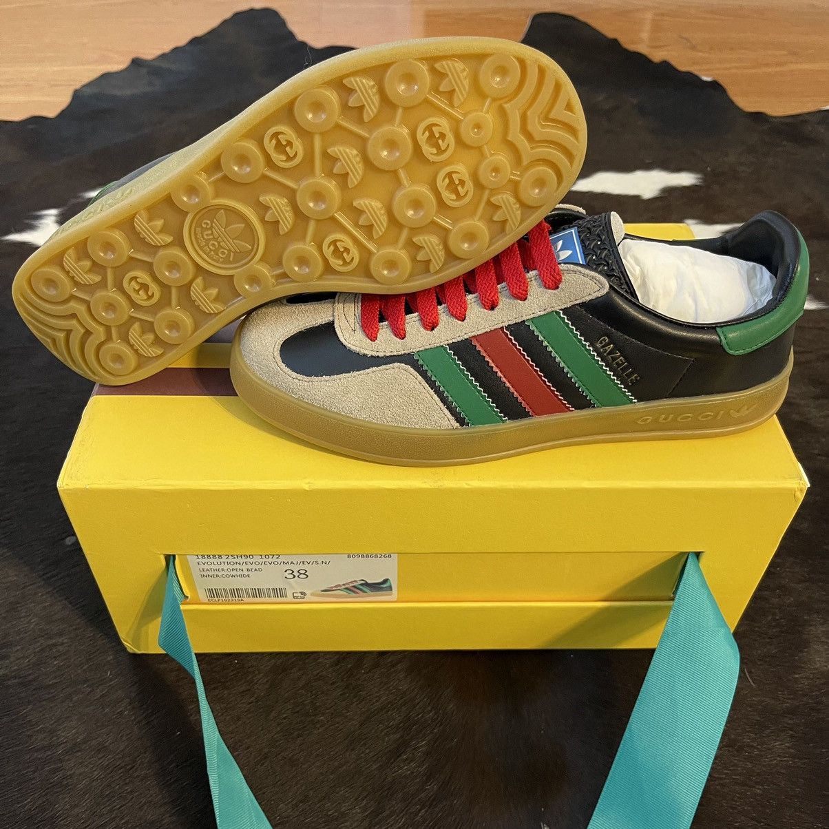 Adidas × Gucci Gucci x Adidas Gazelle 'Black Green Red' | Grailed