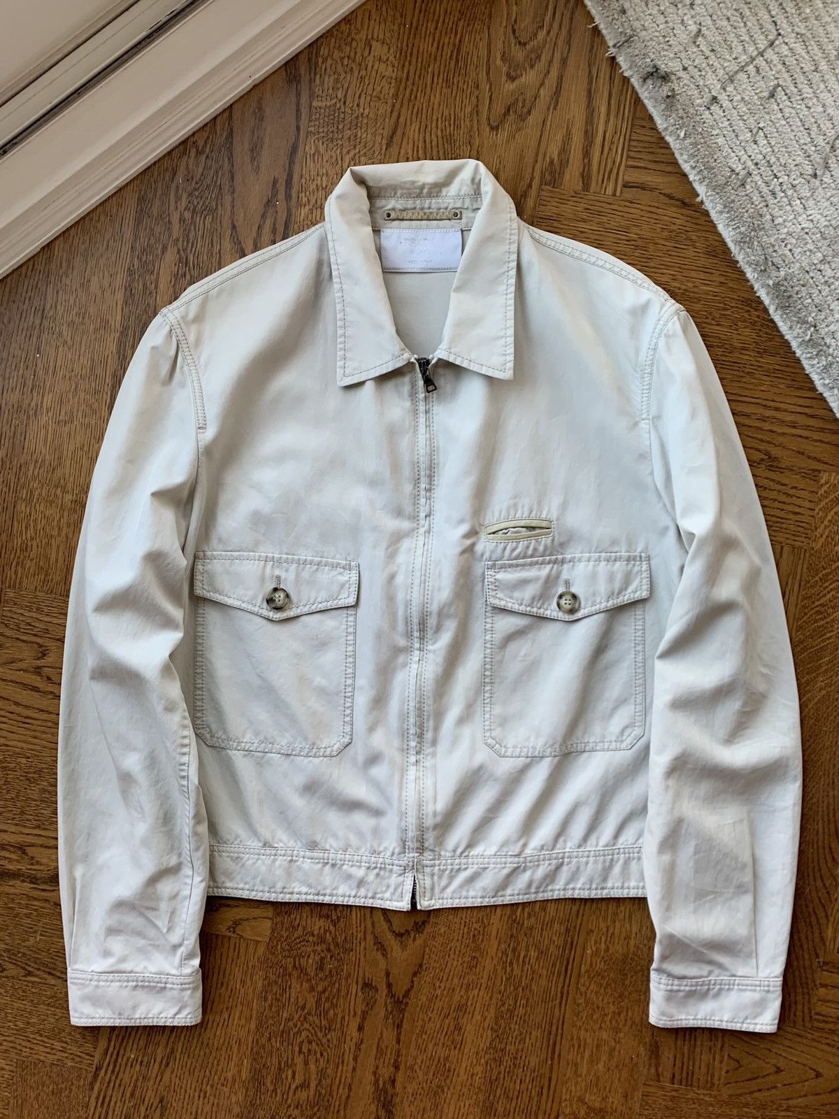 Prada × Vintage Vintage Prada Jacket Nylon Work Coat Boxy Cropped 90s ...