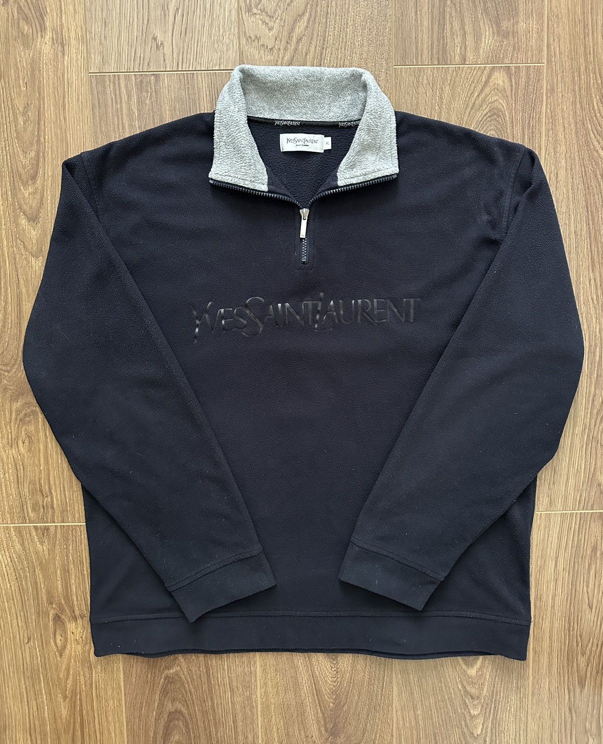 Vintage YSL YvesSaintLaurent Vintage 1/4 Zip Fleece Pullover Jacket ...