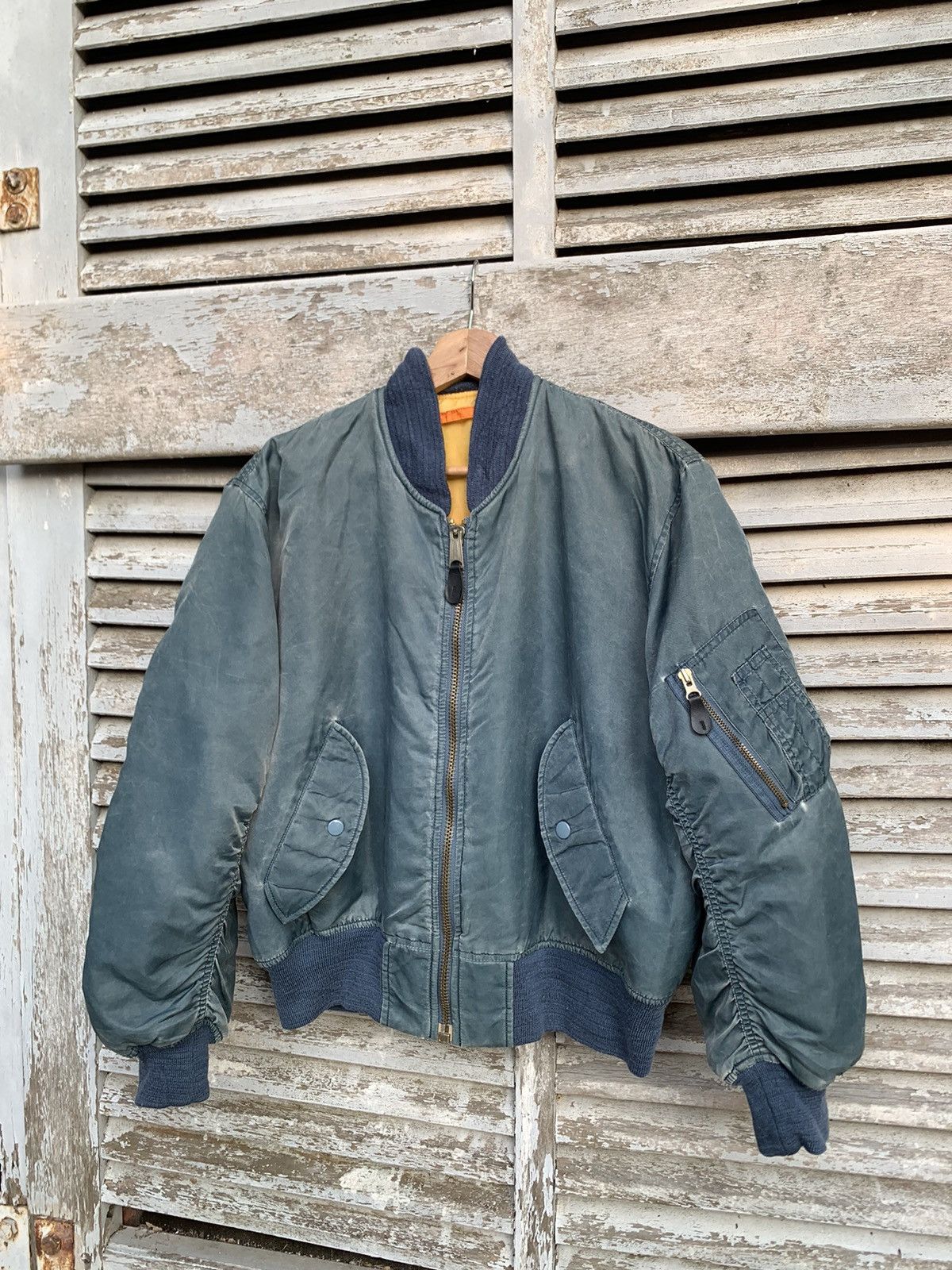 Japanese Brand × Vintage 🪖Vintage FADED Flyers MA-1 Man Intermediate Bomber Jacket | Grailed