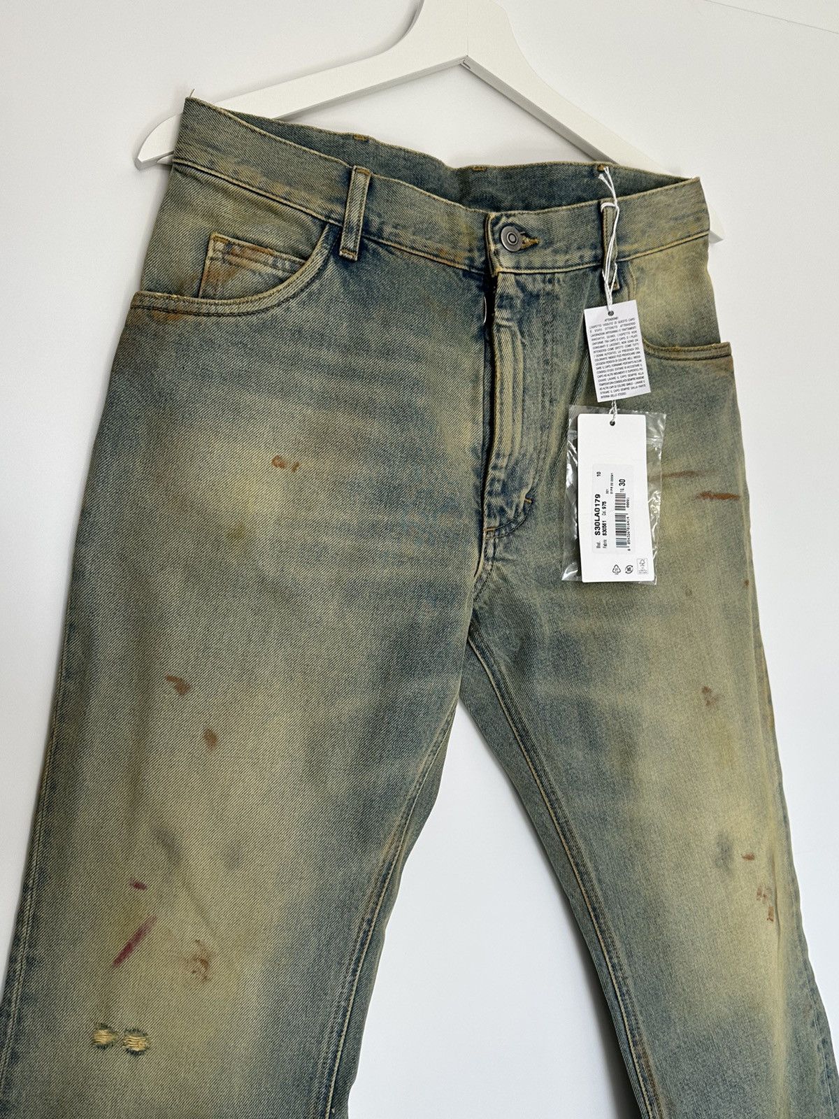 Maison Margiela Maison Margiela distressed denim pant dirty wash jeans ...