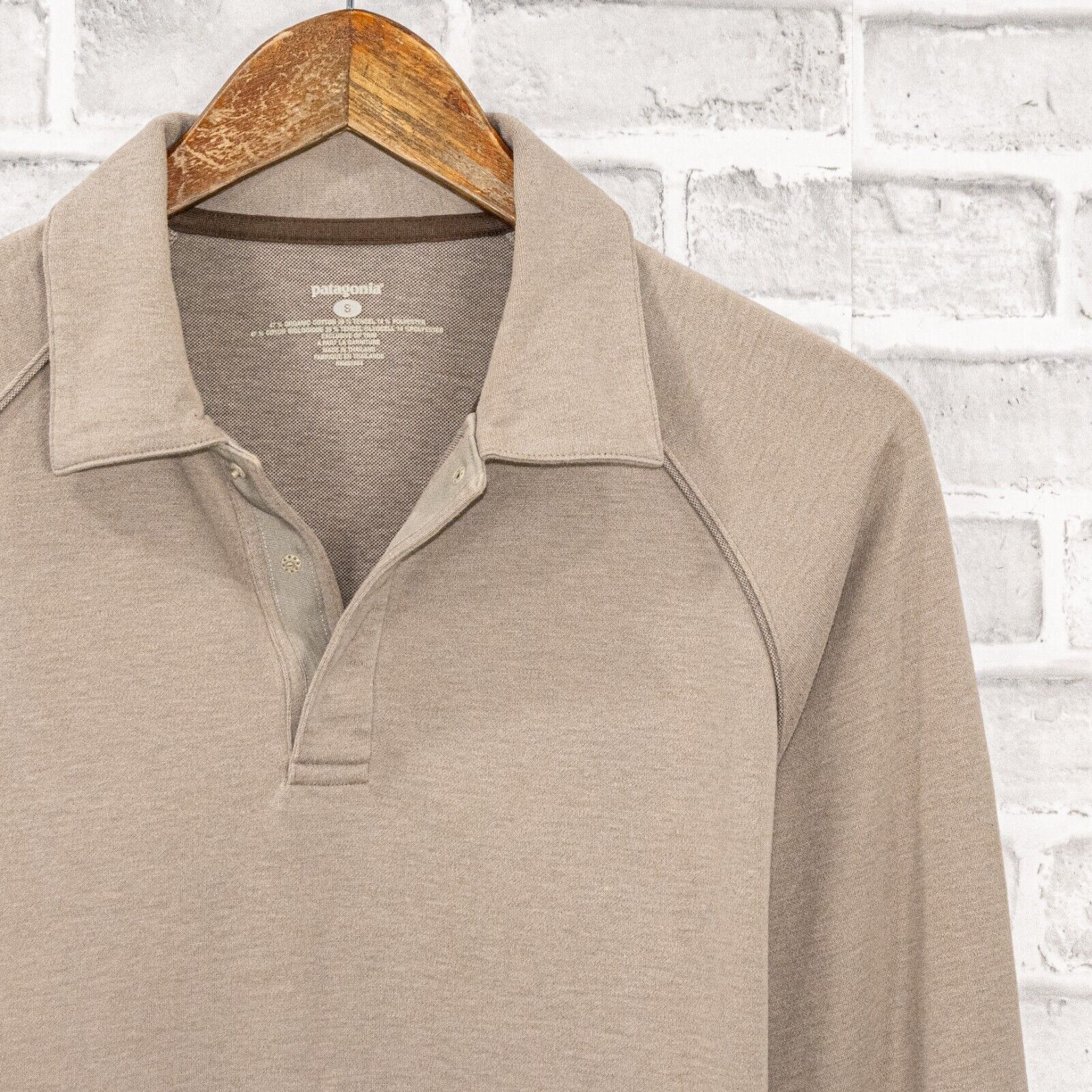Patagonia Patagonia Long Sleeve snap button Polo Shirt desert Khaki ...