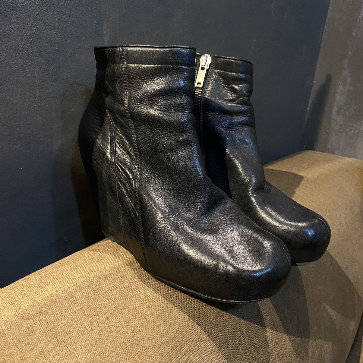 Avant Garde × Rick Owens Rick Owens Leather Wedge Boots | Grailed